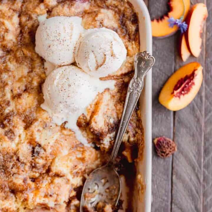 Peach Cobbler With Cake Mix Recipe - In Krista's Kitchen