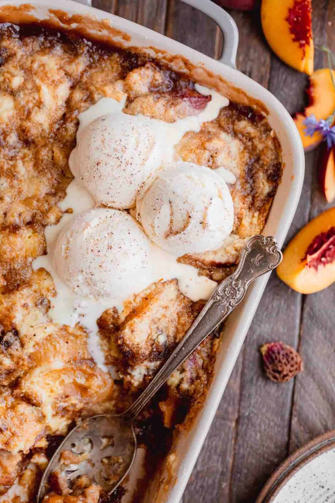 Peach Cobbler With Cake Mix Recipe - In Krista's Kitchen